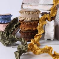 China Double sided wrinkled fungus edge plush elastic ribbon DIY bow hair accessories gift flower packaging home textile clothing for sale