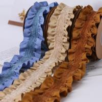 China Double sided wrinkled fungus edge plush elastic ribbon DIY bow hair accessories gift flower packaging home textile clothing for sale