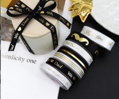 China Father's Day ribbons DIY accessories, decorative accessories, ribbon gift boxes, ribbons, flowers, cakes, baking packaging, ribbons for sale