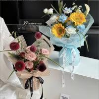 China Flower Language Qixi Festival New bubble water glass bubble film wrapping paper 12-filament glass texture film flower packaging material for sale