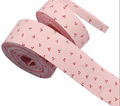 China Cherry striped ribbon, pressed cloth strip, woven belt, bow tie, pet leash, collar, gift packaging, cloth ribbon for sale