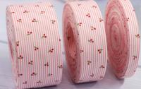 China Cherry striped ribbon, pressed cloth strip, woven belt, bow tie, pet leash, collar, gift packaging, cloth ribbon for sale