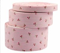 China Cherry striped ribbon, pressed cloth strip, woven belt, bow tie, pet leash, collar, gift packaging, cloth ribbon for sale