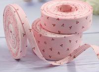 China Cherry striped ribbon, pressed cloth strip, woven belt, bow tie, pet leash, collar, gift packaging, cloth ribbon for sale