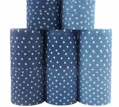 China Love/Five pointed Star/Small Flower Cowboy Pressing Strip Weaving Tape Handmade DIY Bow Hair Accessories Hairclip Material Ribbon for sale