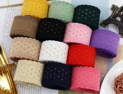 China 5 size corduroy lace hot stamping dot ribbon ribbon 38mm bow DIY handmade accessories candy packaging for sale