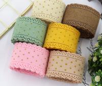 China 5 size corduroy lace hot stamping dot ribbon ribbon 38mm bow DIY handmade accessories candy packaging for sale