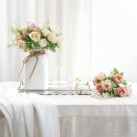 China Simulated Pomegranate Rose Finished Bouquet Ins Style Home Decoration Artificial Flowers Wedding Scene Decoration for sale