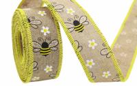 China Cross border Sunflower bees paragraph Bee Festival polka dot checkered wavy ribbon zip tape for sale