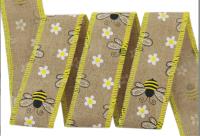 China Cross border Sunflower bees paragraph Bee Festival polka dot checkered wavy ribbon zip tape for sale