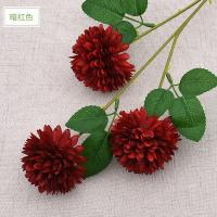 China Simulated Three Headed Ball Chrysanthemum Fake Flower Hydrangea Artificial Flower Table Tennis Chrysanthemum Wedding Home Decoration Simulated Hydrangea Bouquet for sale