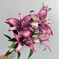 China European-style retro simulation gradient color touch lily bouquet, home decoration simulation flowers for sale
