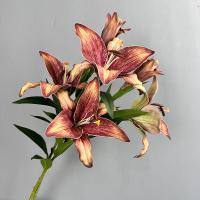 China European-style retro simulation gradient color touch lily bouquet, home decoration simulation flowers for sale
