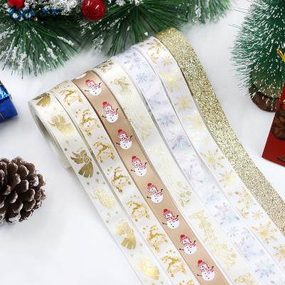 China Golden Christmas ribbons, Christmas wreaths, Christmas trees, bows, decorations, DIY gift packaging, party ribbons, and ribbons for sale