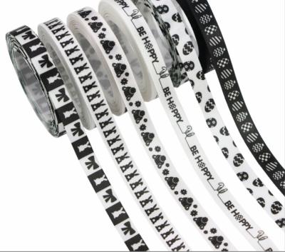 China Easter ribbon, black and white Easter wreath, bow decoration ribbon, Easter egg basket, gift packaging ribbon for sale