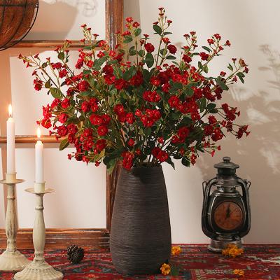 China Simulated Rose Flower Cross border Multi head Simulated Flower Artificial Bouquet Wedding Decoration Handheld Fake Flower Ornament for sale