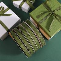 China Military green gift packaging ribbon letter ribbon gift box ribbon flower baking strap 1.5cm ribbon wholesale for sale