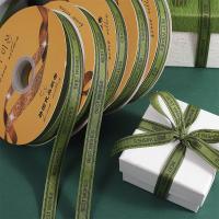 China Military green gift packaging ribbon letter ribbon gift box ribbon flower baking strap 1.5cm ribbon wholesale for sale