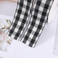 China Simple black and white large grid packaging ribbon bow jacquard ribbon cake ribbon decorative ribbon spot wholesale for sale
