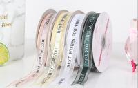 China Four golden threads, satin border, silk ribbon, printed letters, best wishes for you, cake box, fresh flowers, baking, woven tape for sale