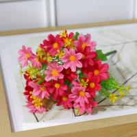 China Simulated flower, small daisy, jumping orchid, artificial fake flower, 28 heads, garden home decoration, silk flower, outdoor project, small wild chrysanthemum for sale