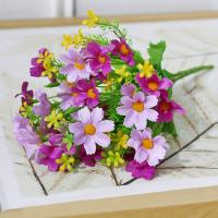 China Simulated flower, small daisy, jumping orchid, artificial fake flower, 28 heads, garden home decoration, silk flower, outdoor project, small wild chrysanthemum for sale