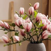 China Magnolia artificial flower home living room dining table decorative artificial flower for sale