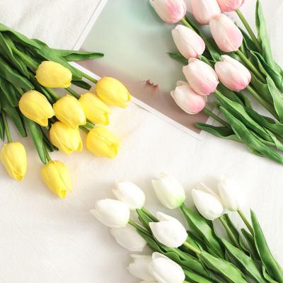 China Tulip simulation flowers, Nordic-style artificial flowers, mini silk flower ornaments, floral art, fresh and simple flower arrangements, Instagram wedding celebrations for sale