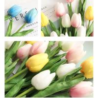 China Tulip simulation flowers, Nordic-style artificial flowers, mini silk flower ornaments, floral art, fresh and simple flower arrangements, Instagram wedding celebrations for sale