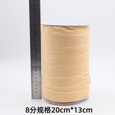 China Various widths of flocking tape in stock, big red velvet tape with customizable dyeing color for sale