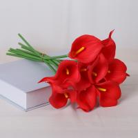 China Cross-border wholesale of simulated hand feel PU calla lily bouquets, artificial flowers, plastic flowers, wedding living room decoration and display flowers for sale