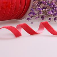 China Various widths of flocking tape in stock, big red velvet tape with customizable dyeing color for sale