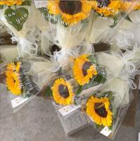 China Teachers' Day English transparent opp plastic waterproof cellophane flower packaging material Sunflower bouquet wrapping paper for sale