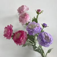 China Three flocking lotus artificial flowers, peony furniture, living room and dining table decoration, artificial flowers, artificial flower ornaments, living room for sale