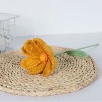 China Handmade knitting yarn Gesang flower finished product simulation bouquet home decoration creative ornament handmade yarn Gesang flower for sale