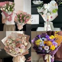 China Valentine's Day Solid Color Two Color Petals Hand Tear Dongba Paper Flower Packaging Paper for sale