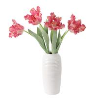China 3D printed single-branch parrot tulip with teeth, artificial flower with a moisturizing touch, artificial flower garden engineering bouquet for sale
