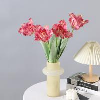China 3D printed single-branch parrot tulip with teeth, artificial flower with a moisturizing touch, artificial flower garden engineering bouquet for sale
