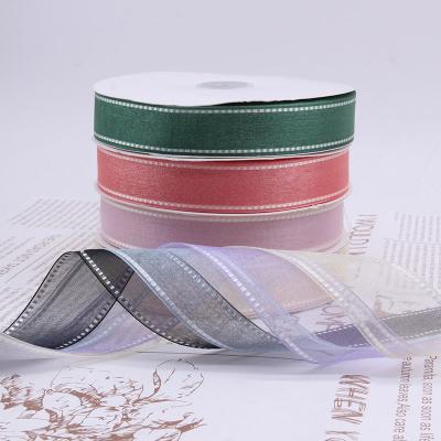 China High end flower packaging, Korean lace, Eugen gauze belt, 1cm-3.8cm gift decoration packaging, Snow gauze belt for sale