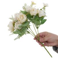 China Simulated Pomegranate Rose Finished Bouquet Ins Style Home Decoration Artificial Flowers Wedding Scene Decoration Cross border Hot Selling for sale