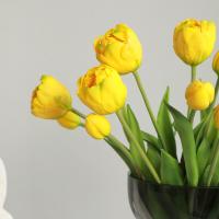 China Home soft furnishings, artificial flower bouquets, studio shooting props, 5 double-petaled tulips for sale