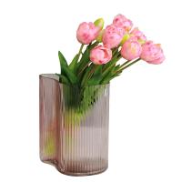 China Home soft furnishings, artificial flower bouquets, studio shooting props, 5 double-petaled tulips for sale