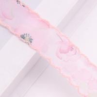 China Manufacturer's spot 2.5-5cm double ear lace chiffon printed ribbon Chinese style hair accessories headwear DIY silk ribbon for sale