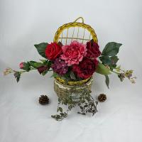 China The manufacturer's new imitation European-style peony combination hydrangea fabric bouquet for home wedding, horn-shaped flower arrangement and wall hanging for sale