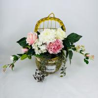 China The manufacturer's new imitation European-style peony combination hydrangea fabric bouquet for home wedding, horn-shaped flower arrangement and wall hanging for sale