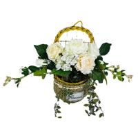 China The manufacturer's new imitation European-style peony combination hydrangea fabric bouquet for home wedding, horn-shaped flower arrangement and wall hanging for sale