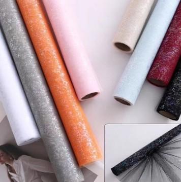 China Sparkling rock sugar gauze waterproof floral flower wrapping paper for sale