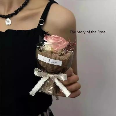 China Ins style mini pocket meeting small bouquet of roses simulation flower birthday gift Mother's Day 520 love Gift for People's Day for sale