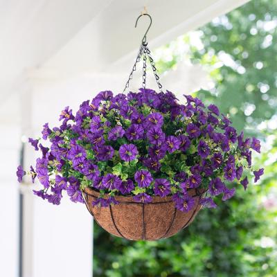 China Morning glory artificial flower wall-mounted hanging basket outdoor garden courtyard porch decoration can be customized and combined for sale