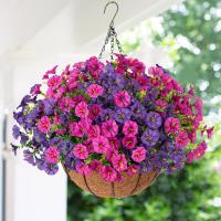 China Morning glory artificial flower wall-mounted hanging basket outdoor garden courtyard porch decoration can be customized and combined for sale